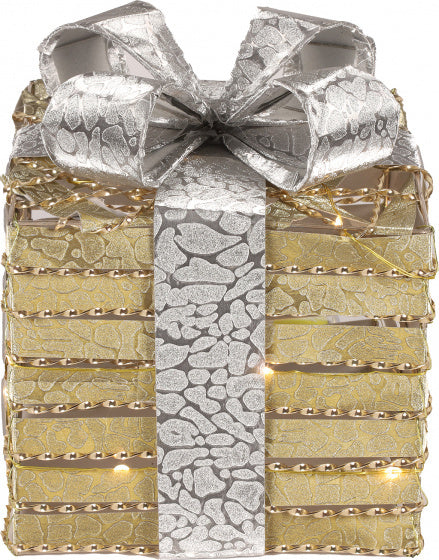 Kerstkado goud met LED maat M | buitenenthuis.nl – Buiten & Thuis
